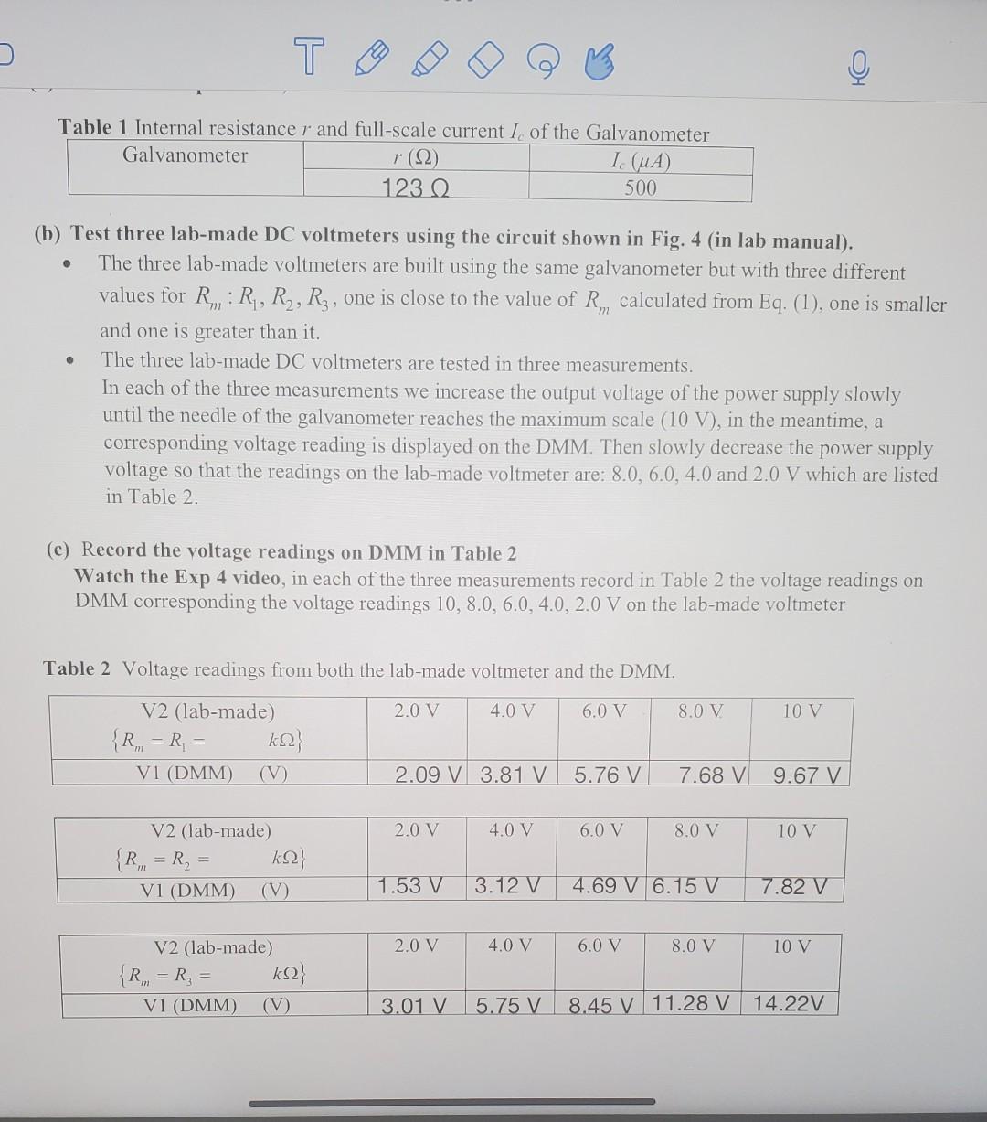 Solved Calculate the voltage across the galvanometer using | Chegg.com