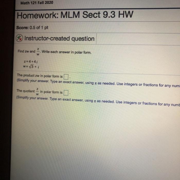 Solved Math 121 Fall 2020 Homework: MLM Sect 9.3 HW Score: | Chegg.com