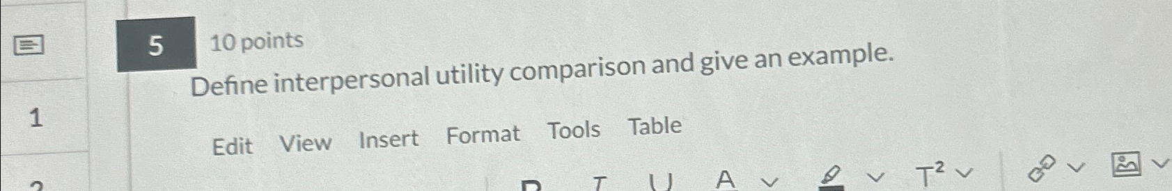 Solved 510 ﻿pointsDefine interpersonal utility comparison | Chegg.com