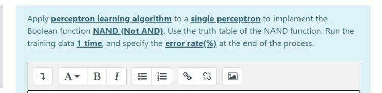 Solved Apply perceptron learning algorithm to a single | Chegg.com
