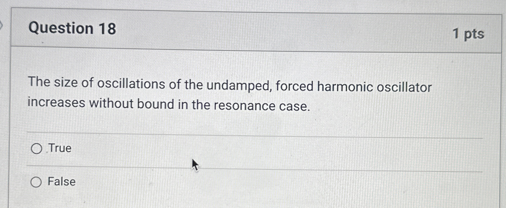 Solved Question 181 ﻿ptsThe size of oscillations of the | Chegg.com