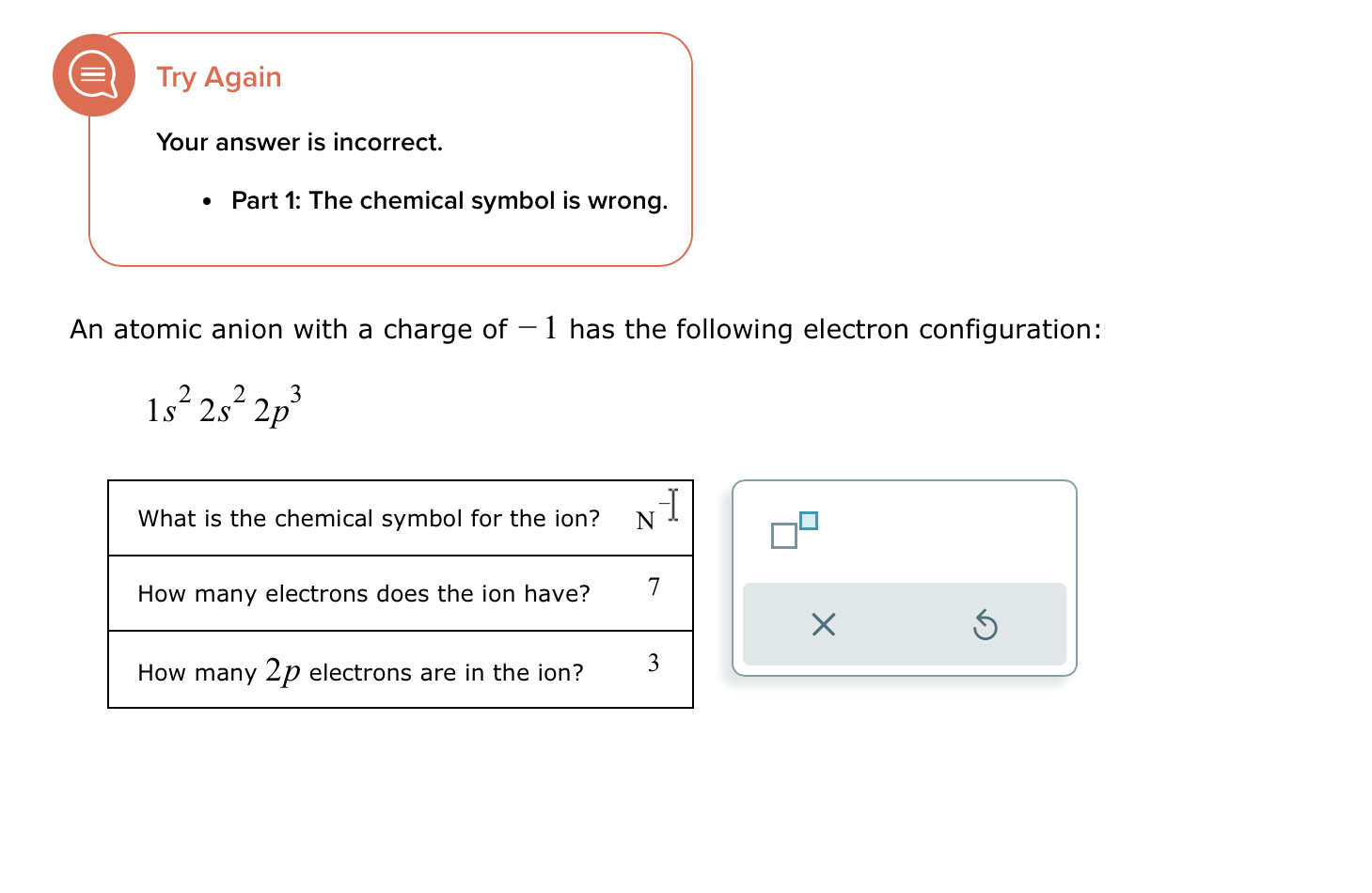 Solved What is the chemical symbol for the ion? | Chegg.com
