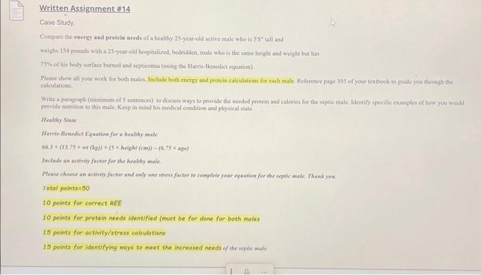 Solved Written Assignment #14 Case Study. Compare the energy | Chegg.com