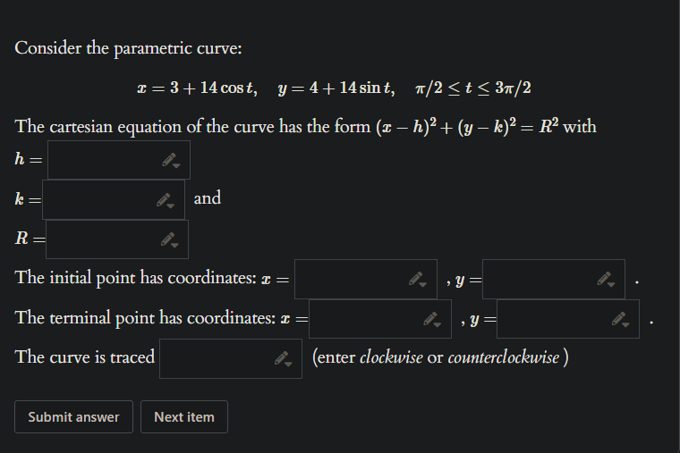 Solved Consider the parametric | Chegg.com