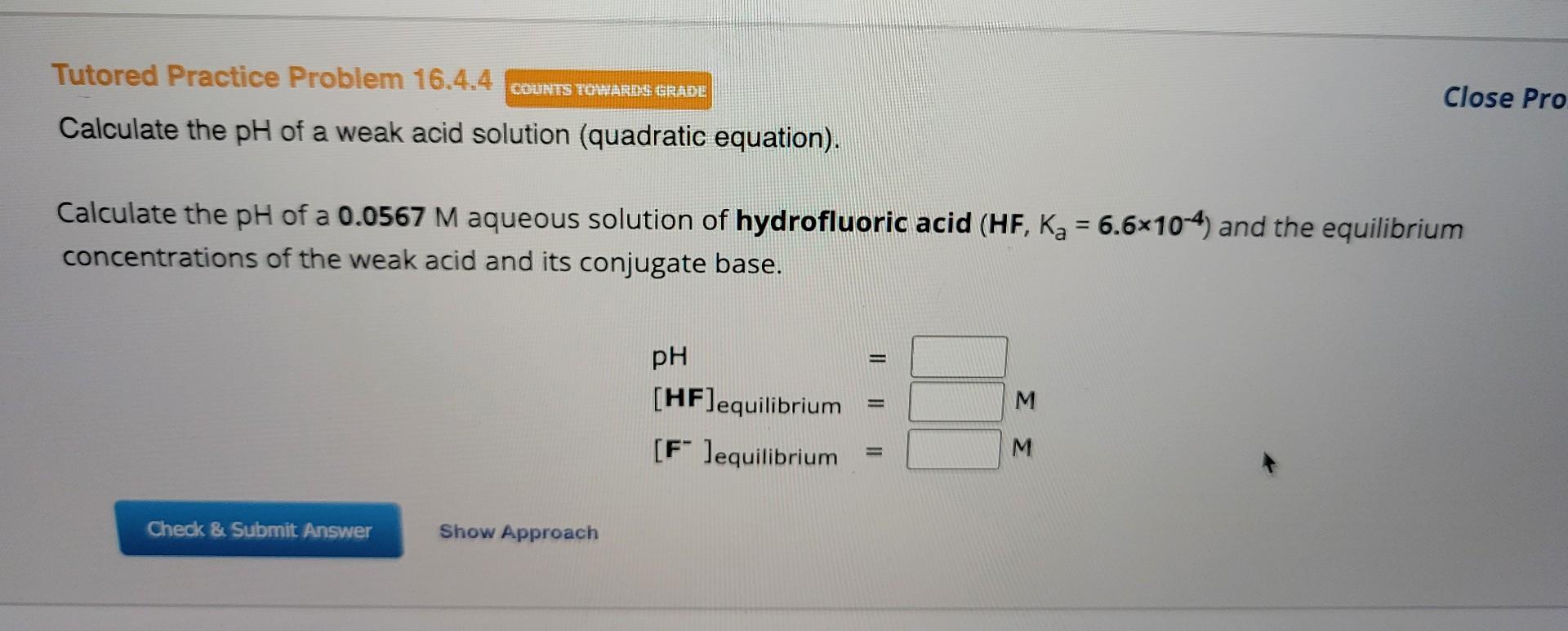 Solved Calculate the pH of a weak acid solution | Chegg.com