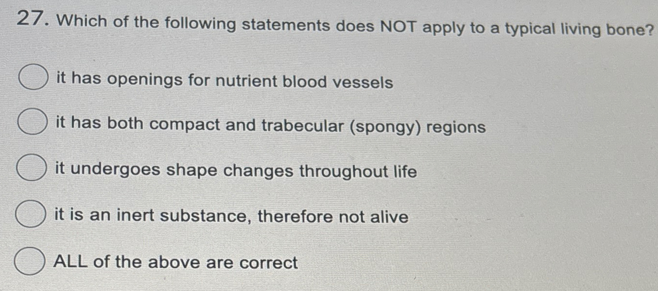 Solved Which of the following statements does NOT apply to a | Chegg.com