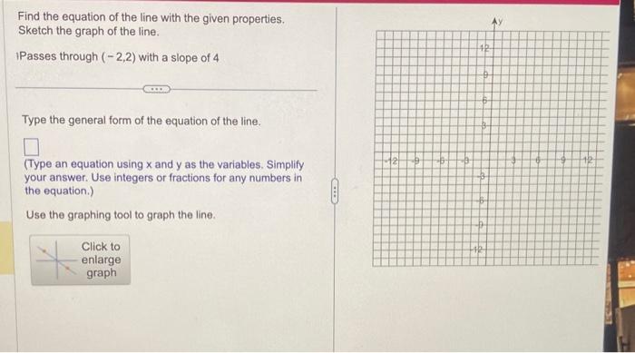 Solved Find the equation of the line with the given | Chegg.com