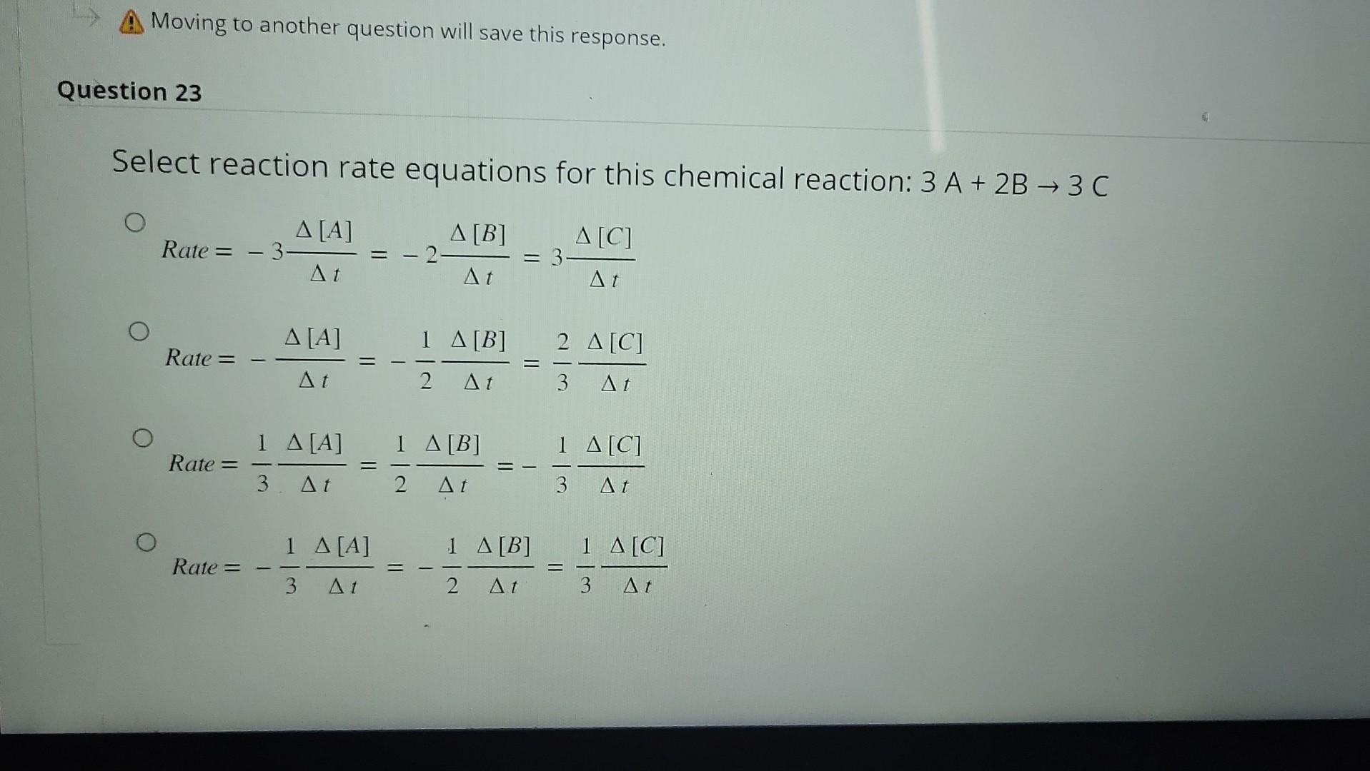 Solved Select reaction rate equations for this chemical | Chegg.com