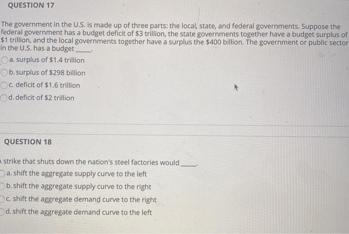 Solved QUESTION 13 The national debt a. is the accumulation | Chegg.com