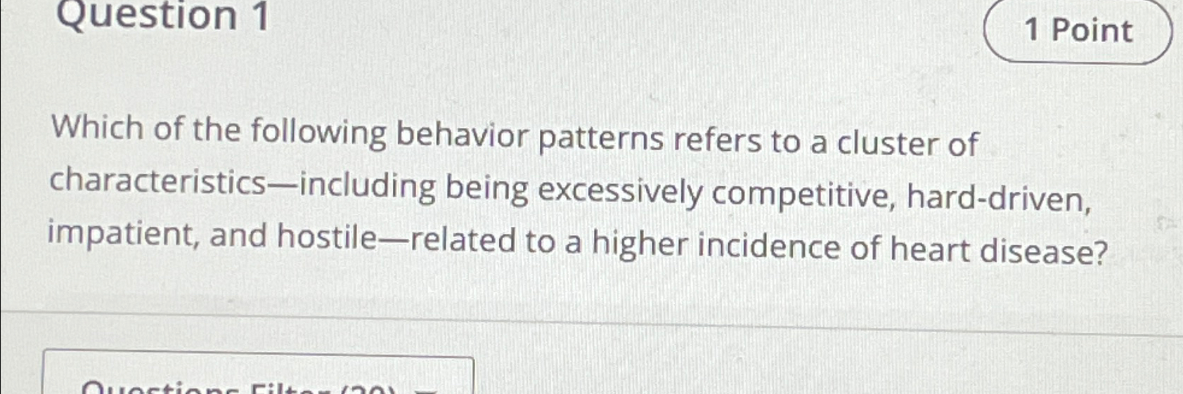 Solved Which of the following behavior patterns refers to a | Chegg.com