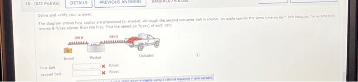 Solved 15. [0/2 Points] DETAILS first belt second belt Solve | Chegg.com