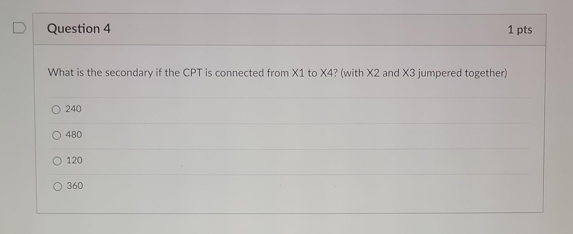 Solved What is the secondary if the CPT is connected from X1 | Chegg.com