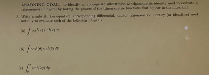 Solved LEARNING GOAL: to identify an appropriate | Chegg.com