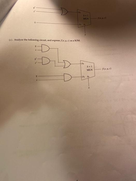 Solved 3 Analyzing Multiplexer Circuits Determine the | Chegg.com