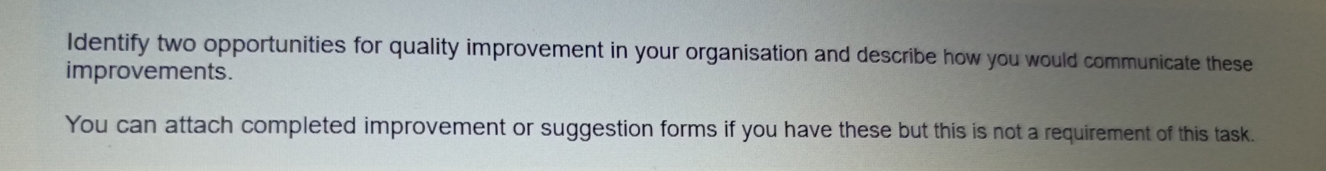 Solved Identify two opportunities for quality improvement in | Chegg.com