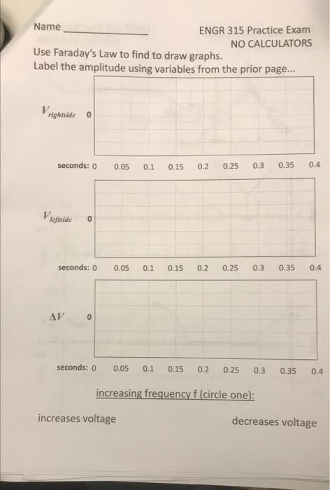 Solved Name ENGR 315 Practice Exam NO CALCULATORS 3 volts | Chegg.com