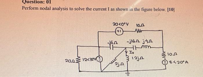Solved Perform nodal analysis to solve the current I as | Chegg.com