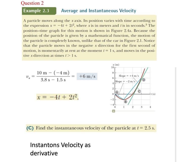 Solved Average and Instantaneous Velocity A particle moves | Chegg.com