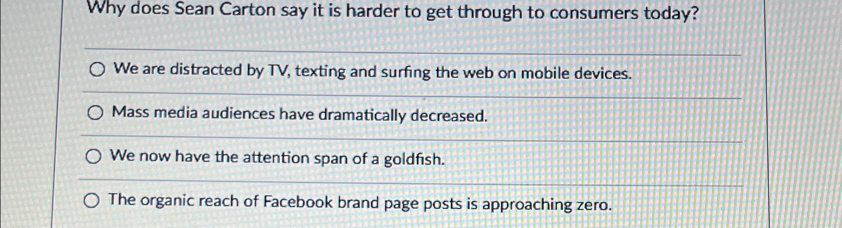 Solved Why does Sean Carton say it is harder to get through | Chegg.com