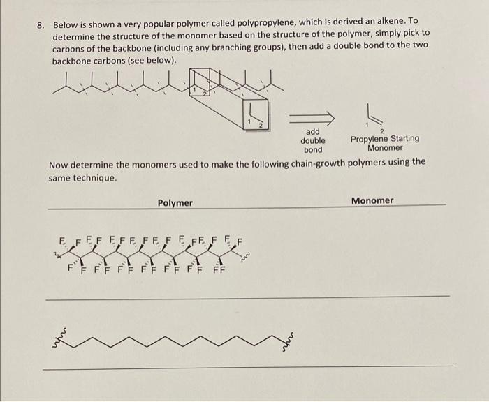 Solved 8. Below is shown a very popular polymer called | Chegg.com