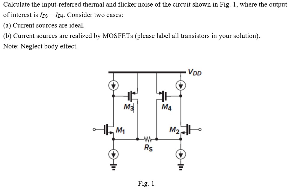 Solved Calculate the input-referred thermal and flicker | Chegg.com