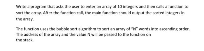 Solved Write a program that asks the user to enter an array | Chegg.com