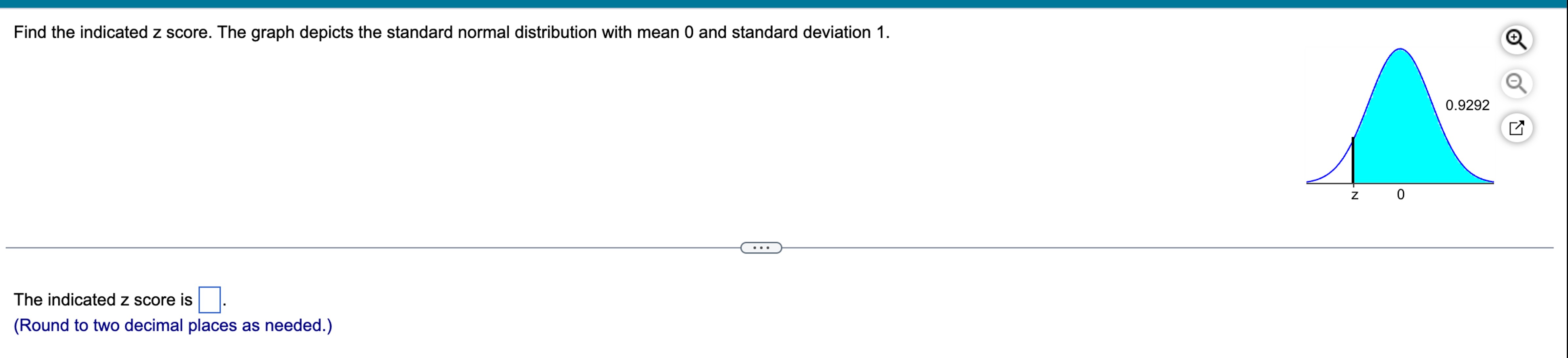 Solved Find the indicated z score. The graph depicts the | Chegg.com