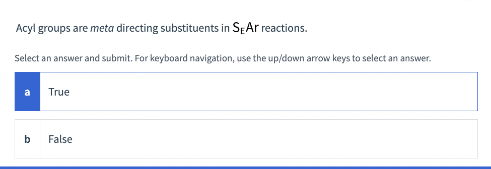Solved Acyl groups are meta directing substituents in SEAr | Chegg.com