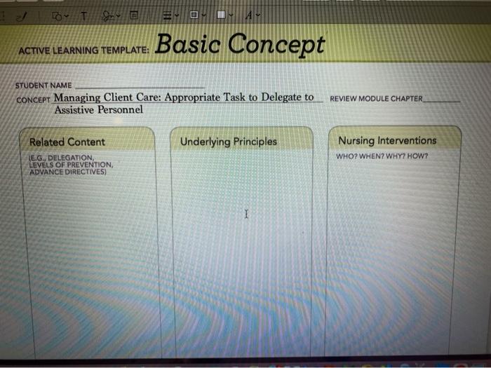 Solved MAY Basic Concept ACTIVE LEARNING TEMPLATE: STUDENT | Chegg.com