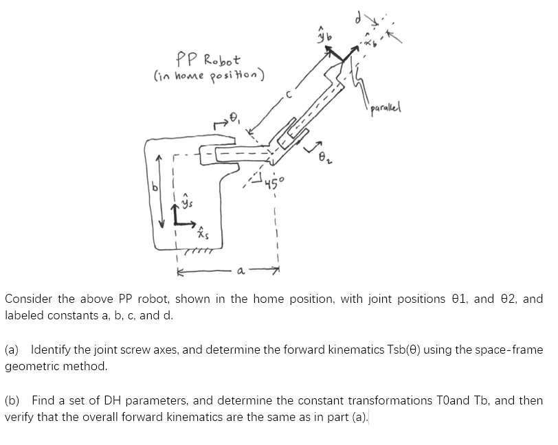 Solved Consider the above PP robot, shown in the home | Chegg.com