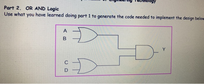 Solved Part 1. Gates and signal To implement the logic | Chegg.com