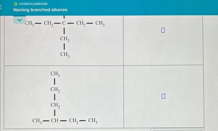 Solved Name the following organic compounds: HYDROCARBONS | Chegg.com