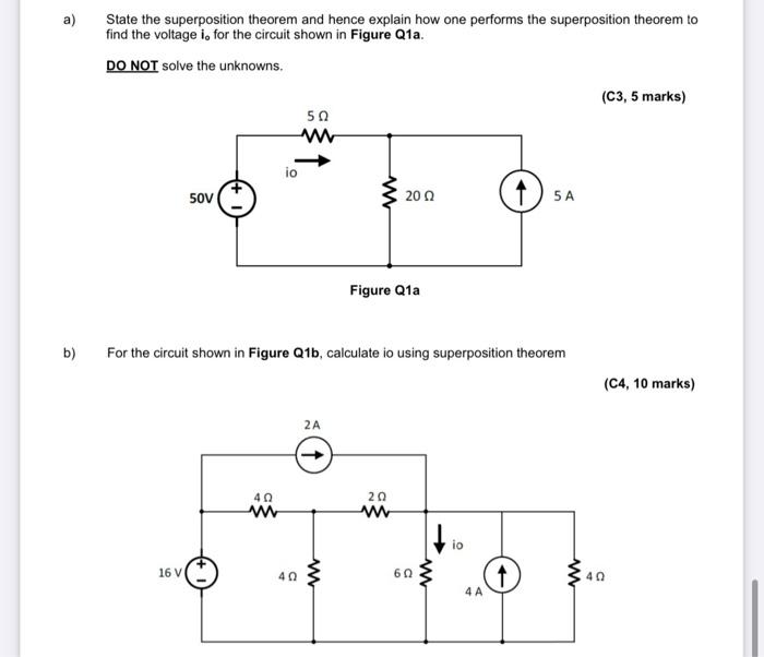 Solved a) State the superposition theorem and hence explain | Chegg.com