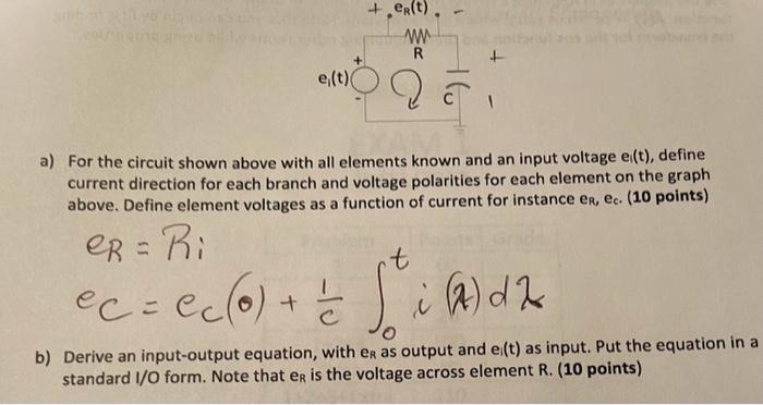 Solved a) For the circuit shown above with all elements | Chegg.com