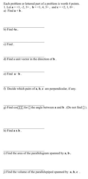 Solved Each problem or lettered part of a problem is worth 4 | Chegg.com