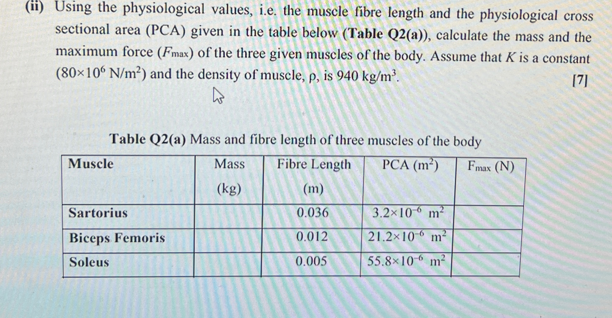 Solved (ii) ﻿Using the physiological values, i.e. ﻿the | Chegg.com