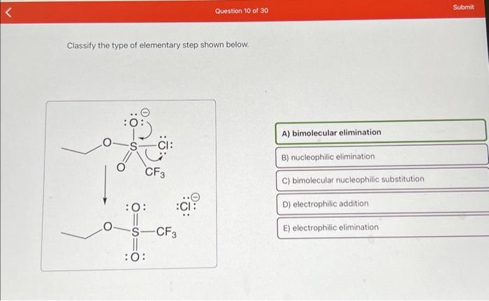 Solved Classify the type of elementary step shown below. | Chegg.com