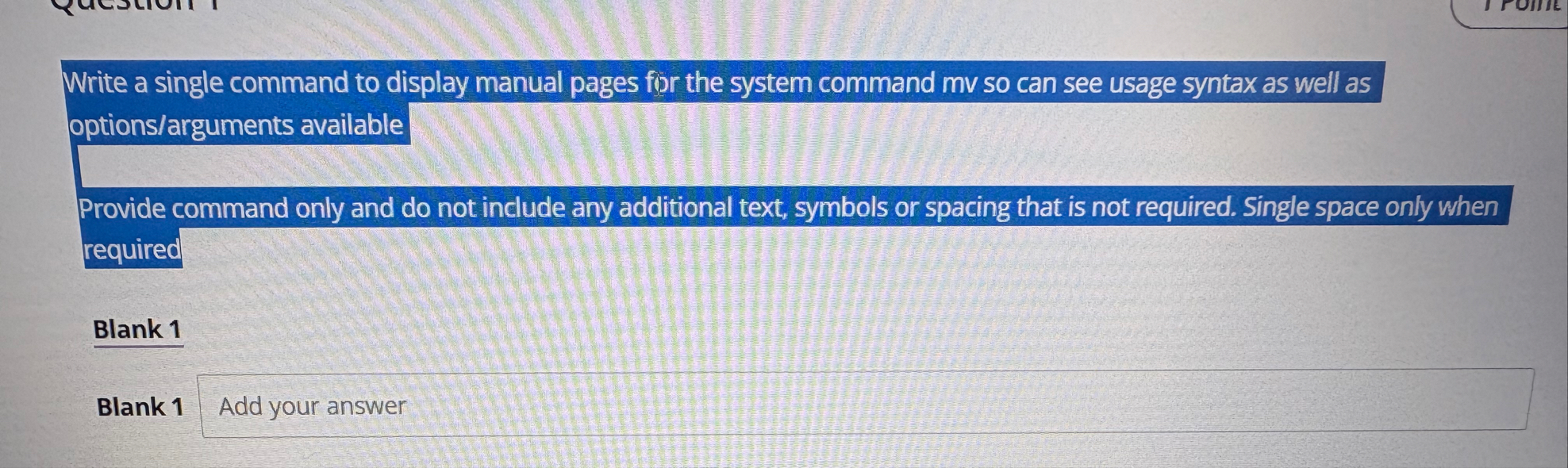 Solved Write a single command to display manual pages for | Chegg.com