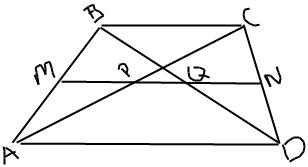 Solved In trapezoid ABCD, the median MN cuts diagonals AC | Chegg.com