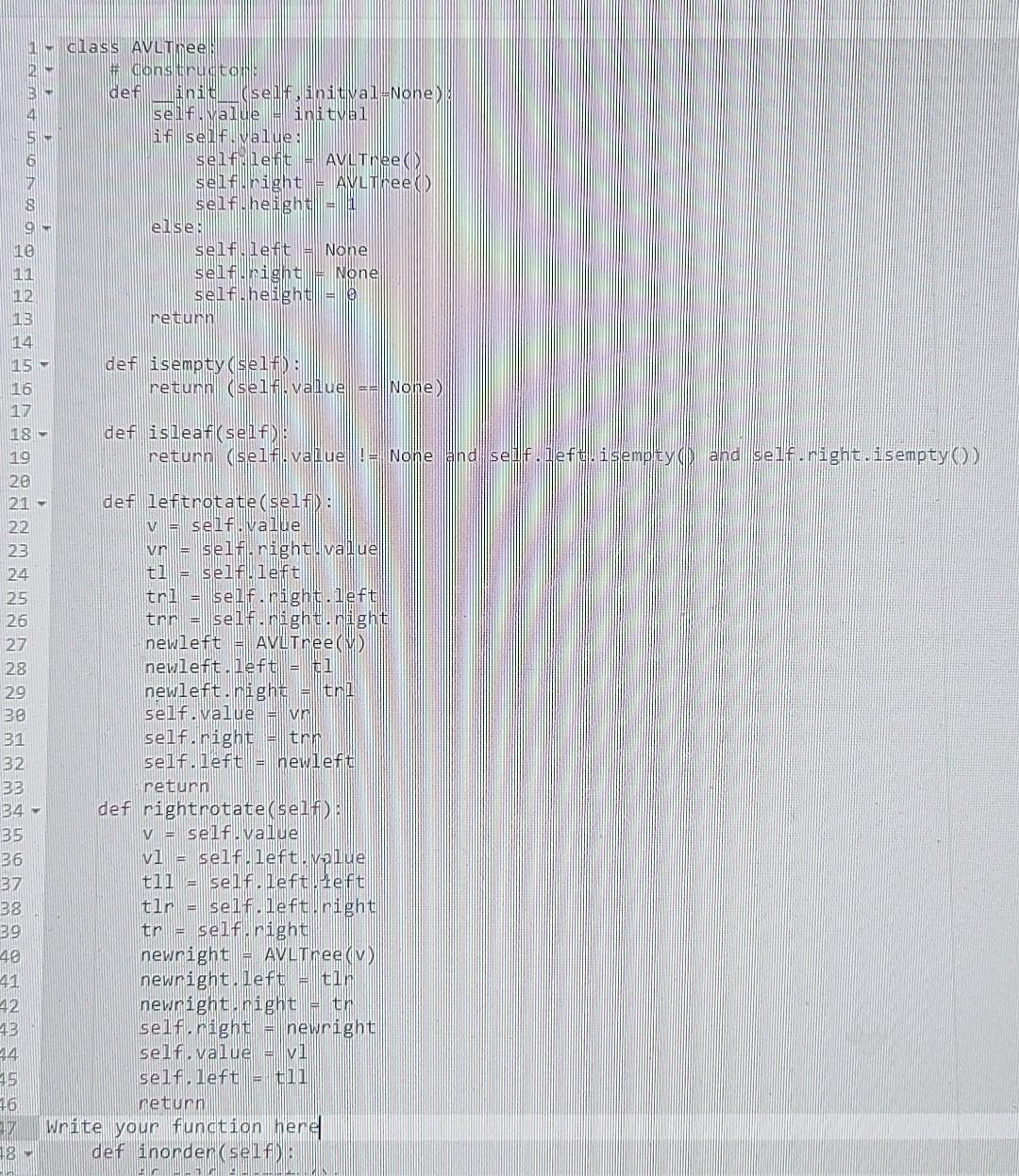 Solved For the given class, AVLTree, write a method | Chegg.com