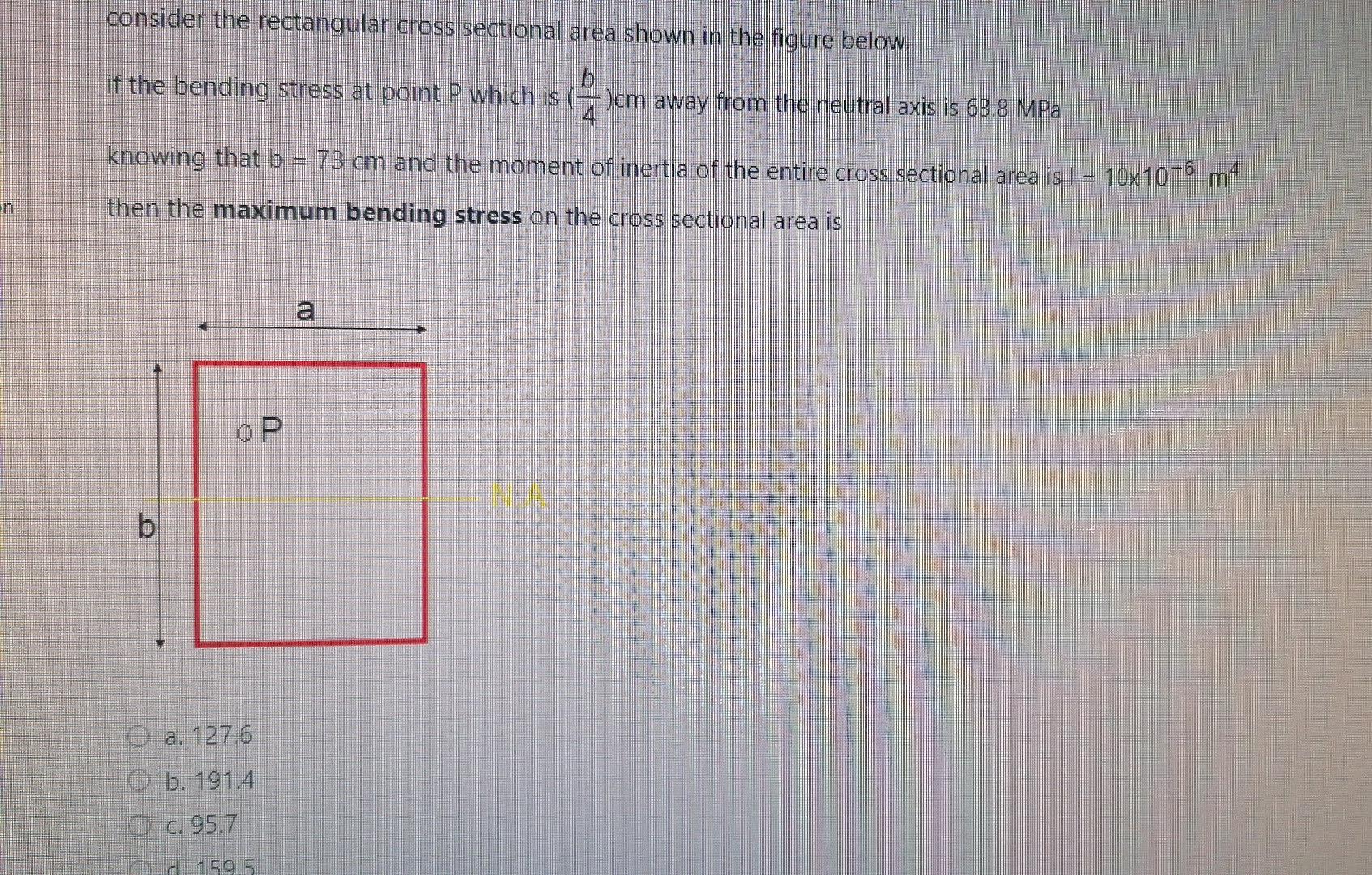 Solved consider the rectangular cross sectional area shown | Chegg.com
