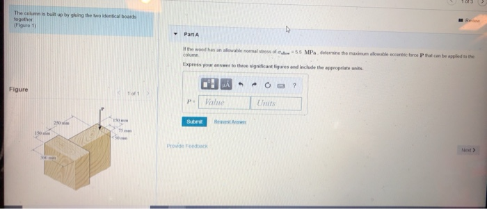 Solved The column is built up by gluing the two identical | Chegg.com