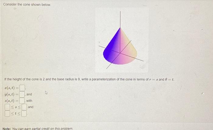 Solved Consider the cone shown below. If the height of the | Chegg.com