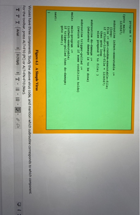 Solved program V- {goto main 1234567) subroutine | Chegg.com