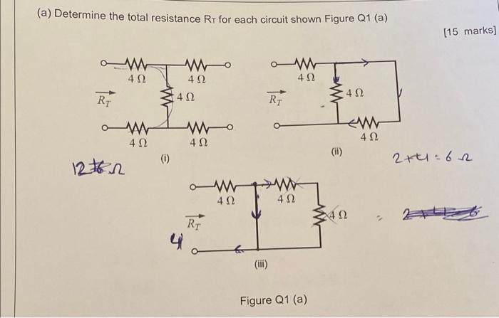 Solved (a) Determine the total resistance Rt for each | Chegg.com