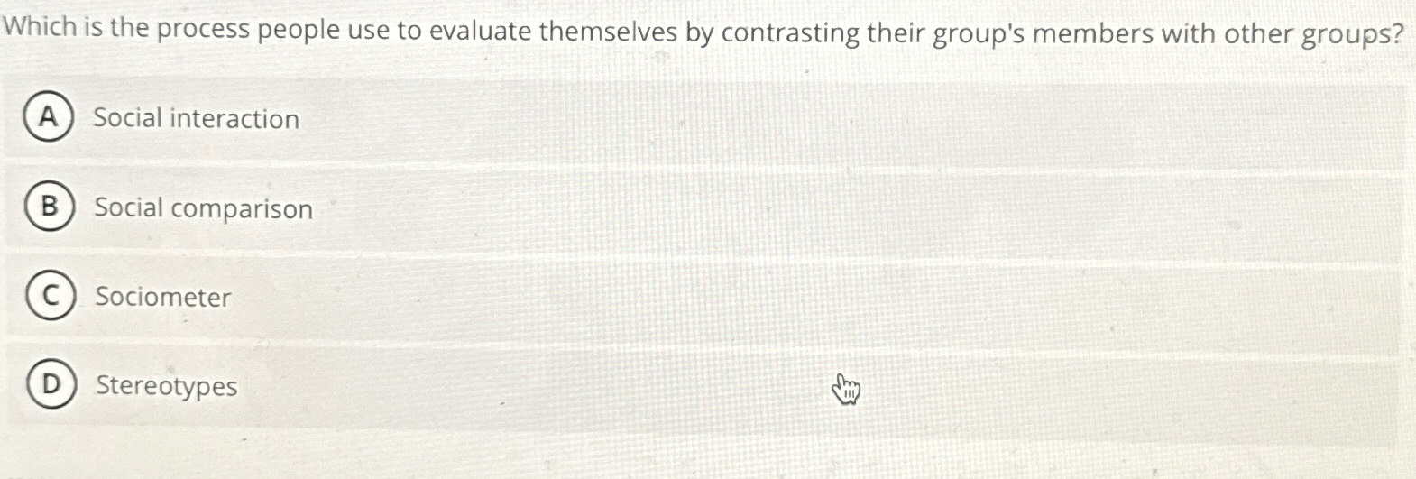 Solved Which is the process people use to evaluate | Chegg.com