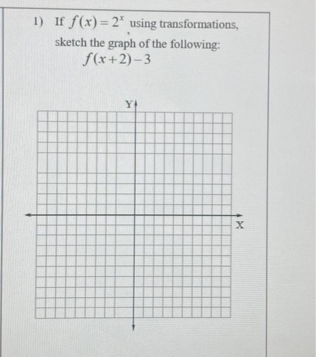 Solved 1 If F X 2x Using Transformations Sketch The Graph
