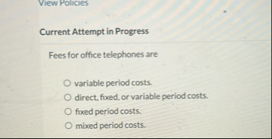 Solved View PoliciesCurrent Attempt in ProgressFees for | Chegg.com