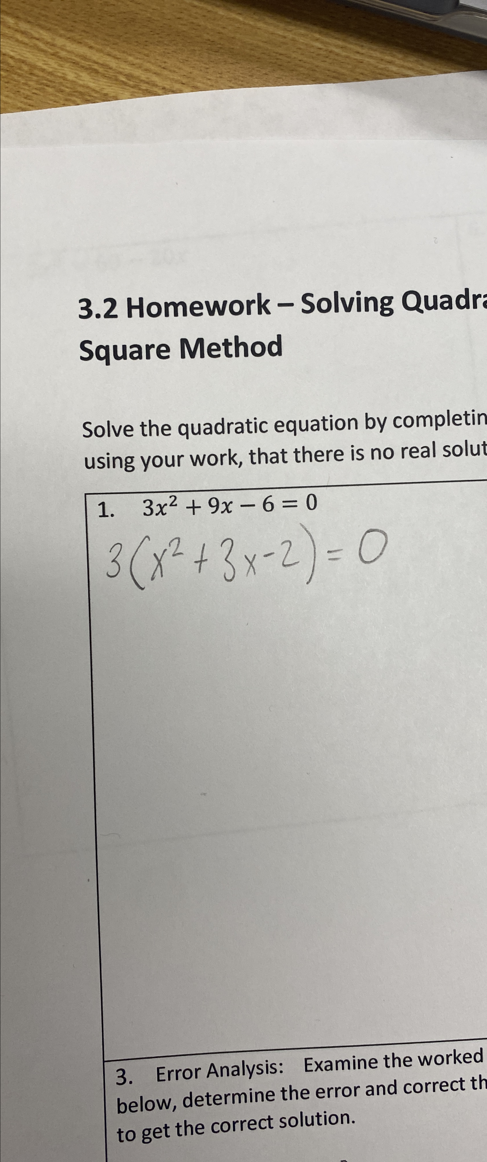 Solved 3.2 ﻿Homework - ﻿Solving Quadr: Square MethodSolve | Chegg.com