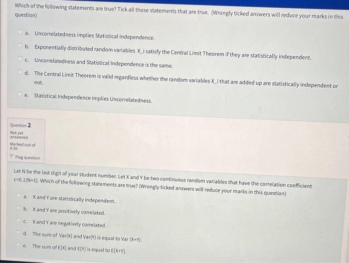 Solved Which of the following statements are true? Tick all | Chegg.com